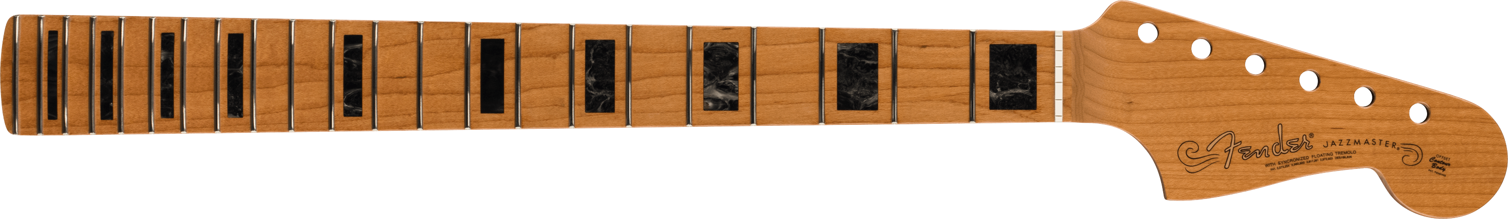 Roasted Jazzmaster Neck, Block Inlays, 22 Medium Jumbo Frets, 9.5" Rad ...